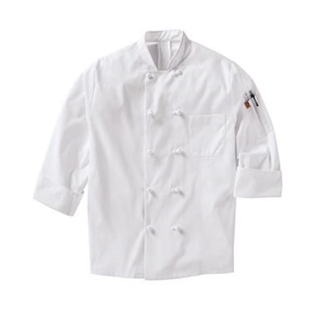 Chef Designs Mimix™ Ten Knot Button Chef Coat with OilBlok 044X White L ...