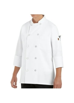 Red Kap Eight Pearl Button Chef Coat with Thermometer Pocket - Walmart.com