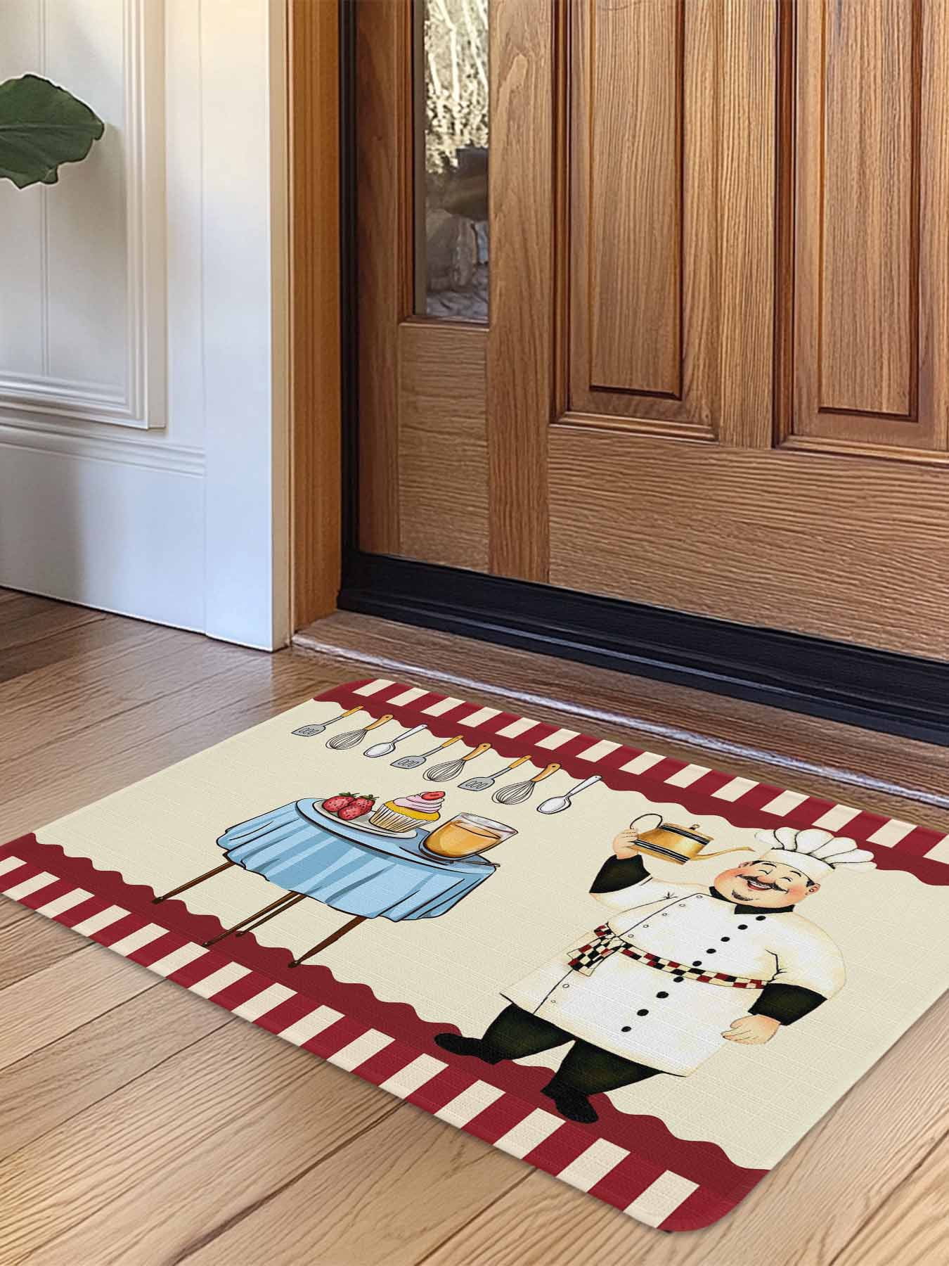 Chef Door Mat Indoor Outdoor Entrance, Non Slip Rug for Kitchen ...
