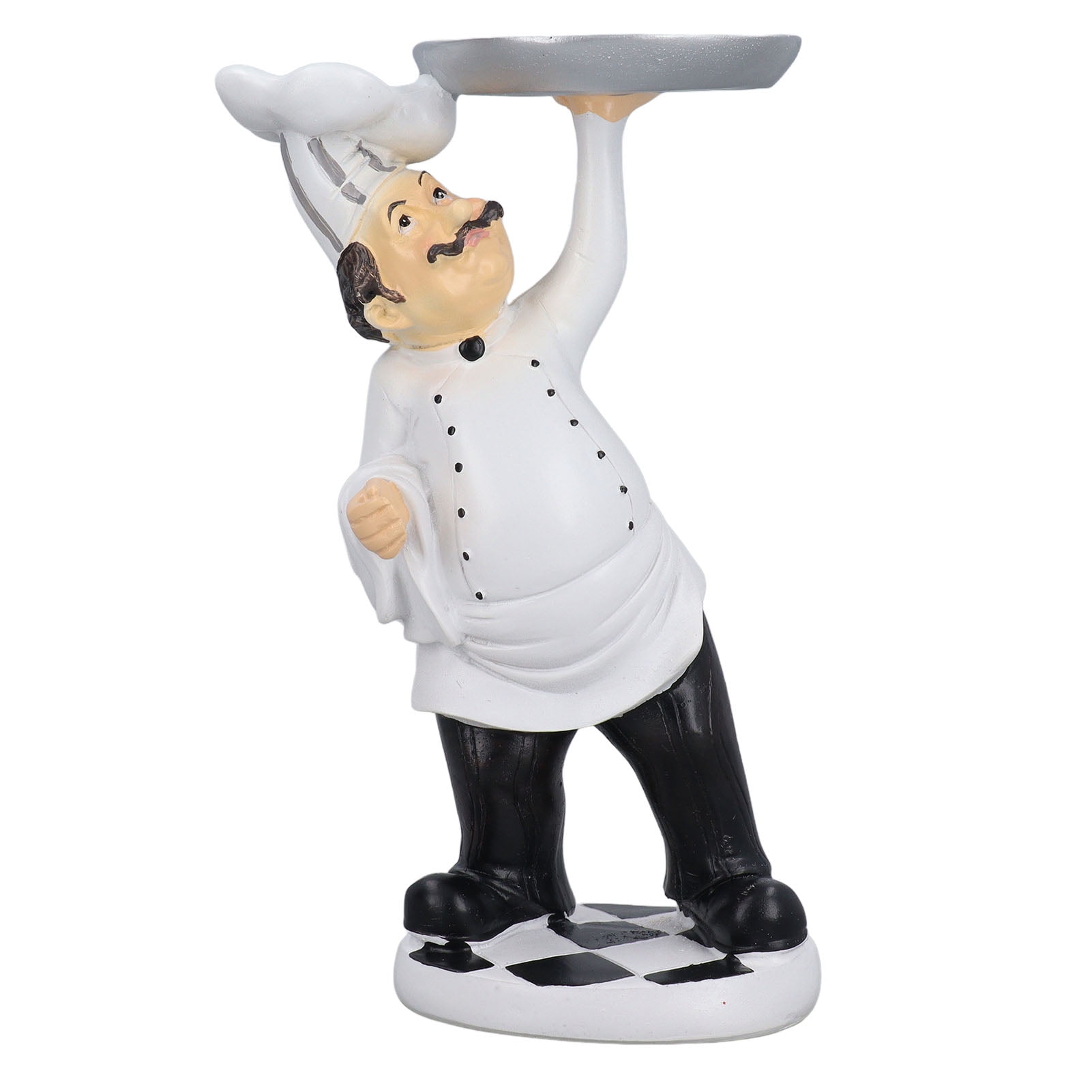 Chef Figurine Resin Cartoon Rustic French Chef Statue Kitchen Dining ...