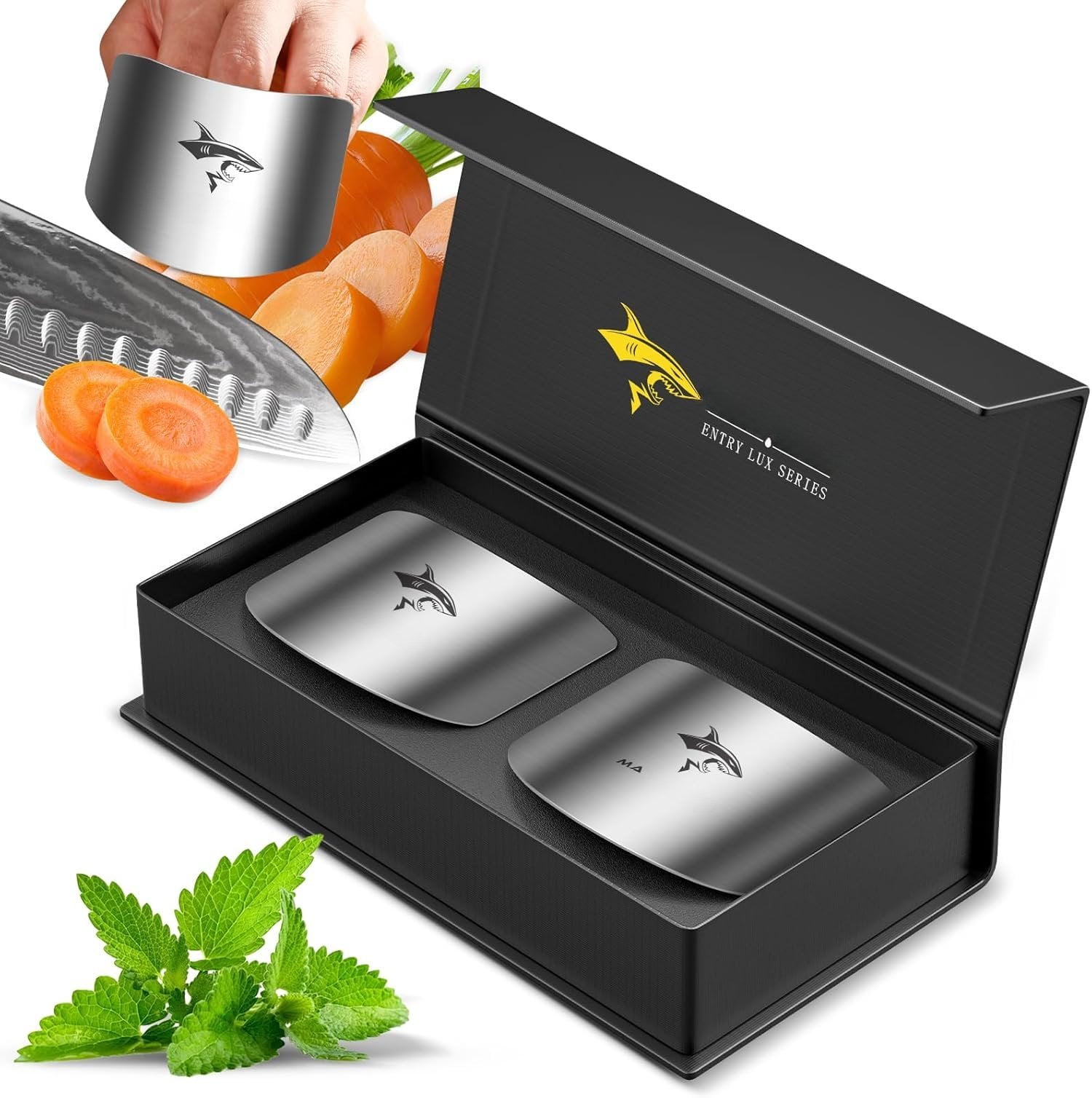 Chef Finger Guards for with Box, 2 count 304 Stainless Finger ...