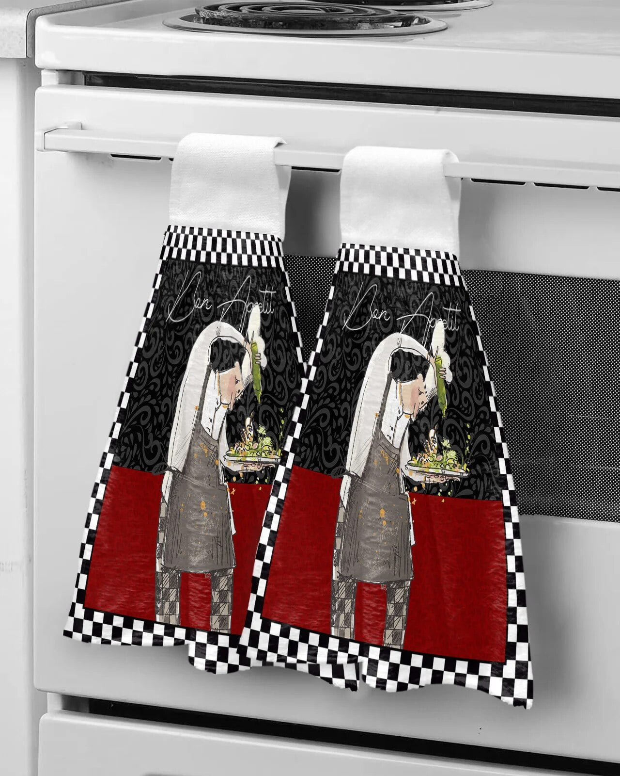 Chef Food Vintage Texture Hand Towels Kitchen Bathroom Hanging Cloth ...