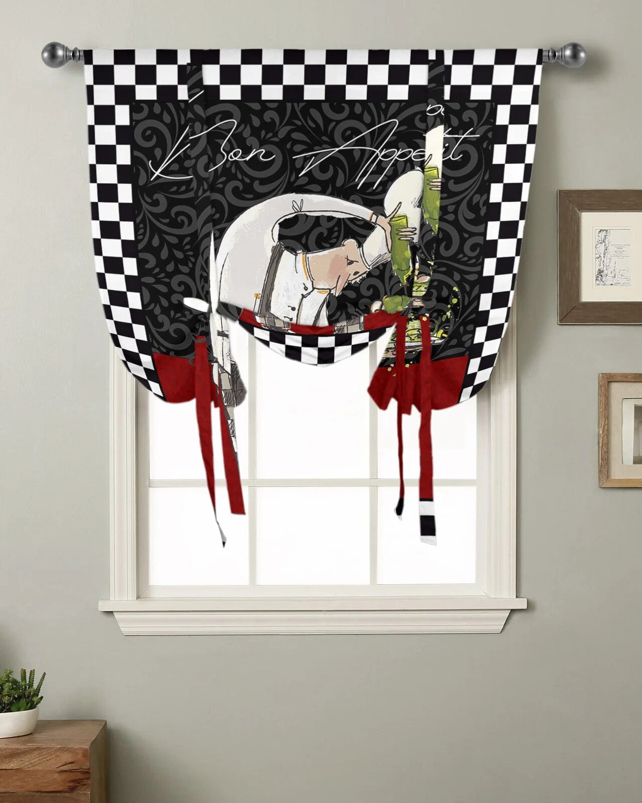 Red Black Gray Geometric Square Curtains for Living Room Kids Bedroom ...