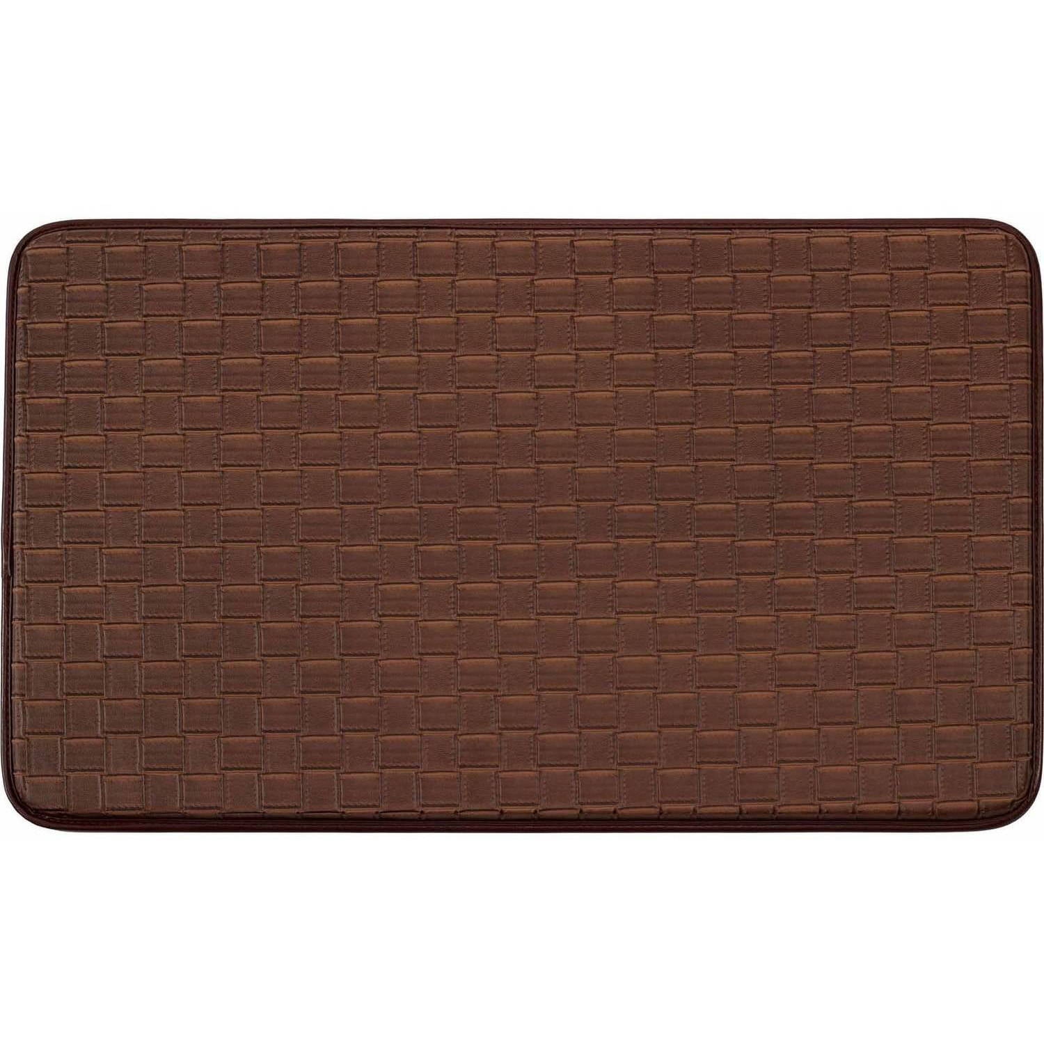 Chef Gear Faux-Leather Basket Weave Comfort Kitchen Mat 18x30 in. Non ...