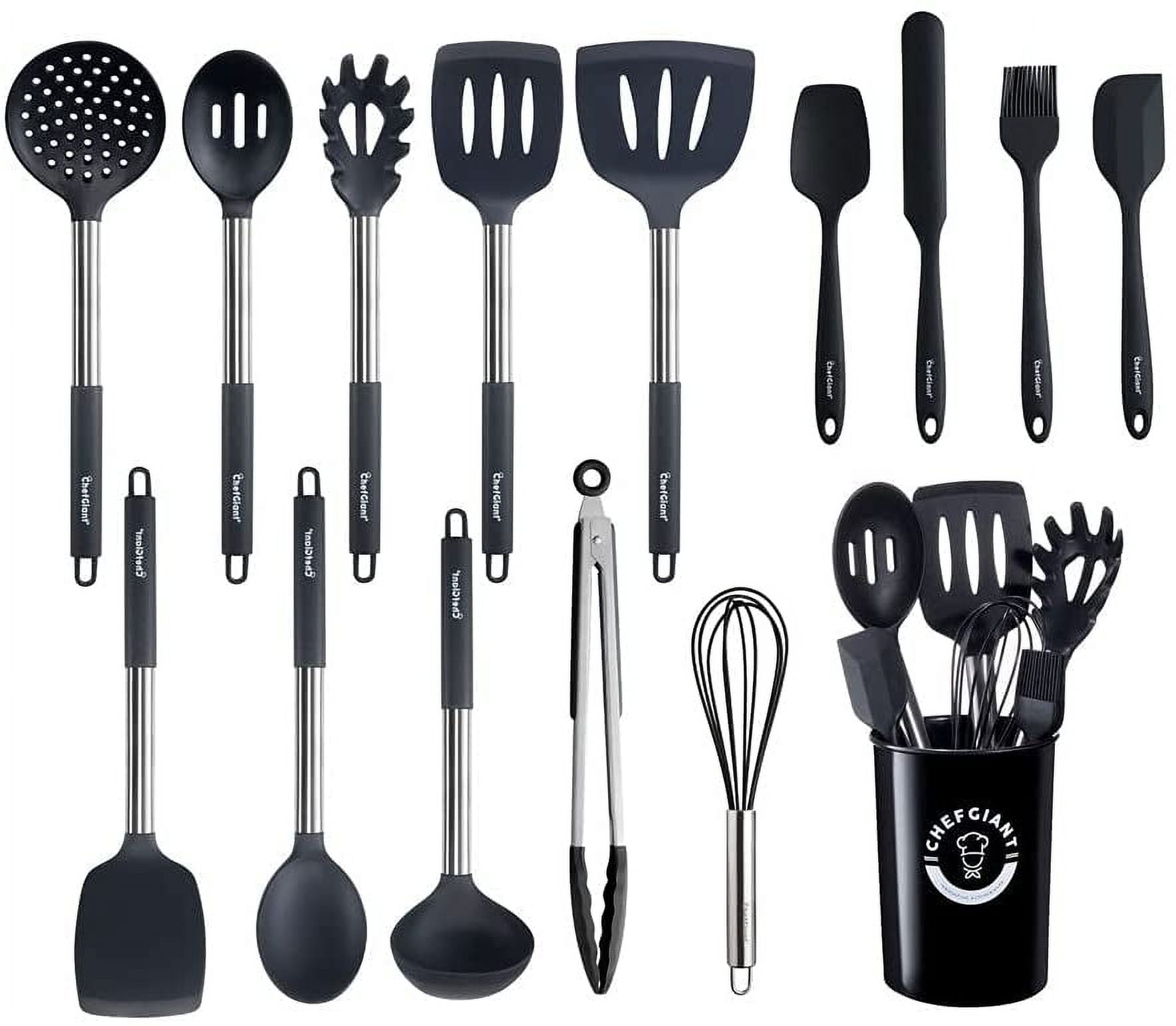 Chef Giant Kitchen Utensil Set | 15-Piece Stainless Steel Cooking Tool ...
