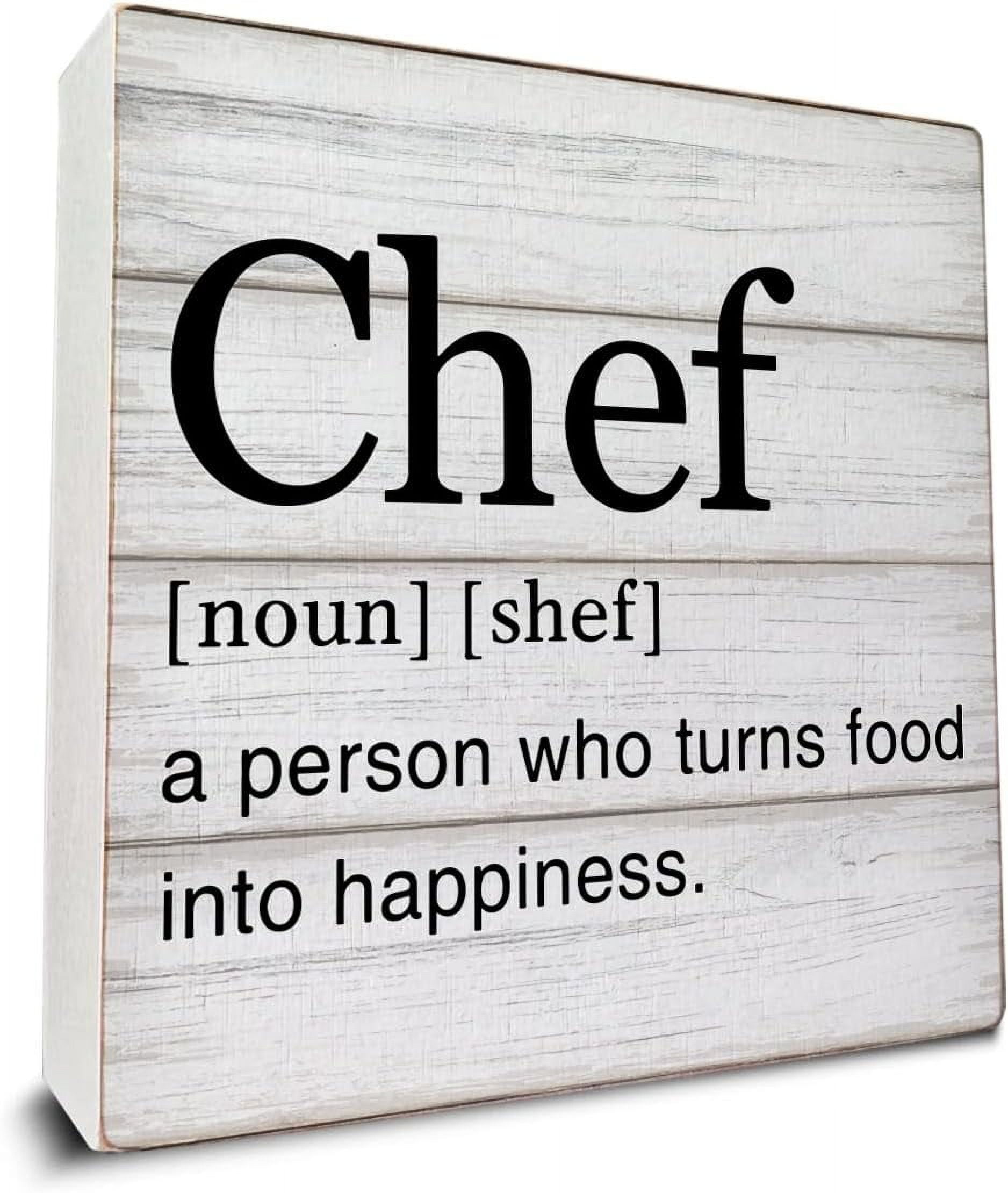 Chef Gift for Men Women Chef Quotes Wooden Box Sign Chef Definition ...