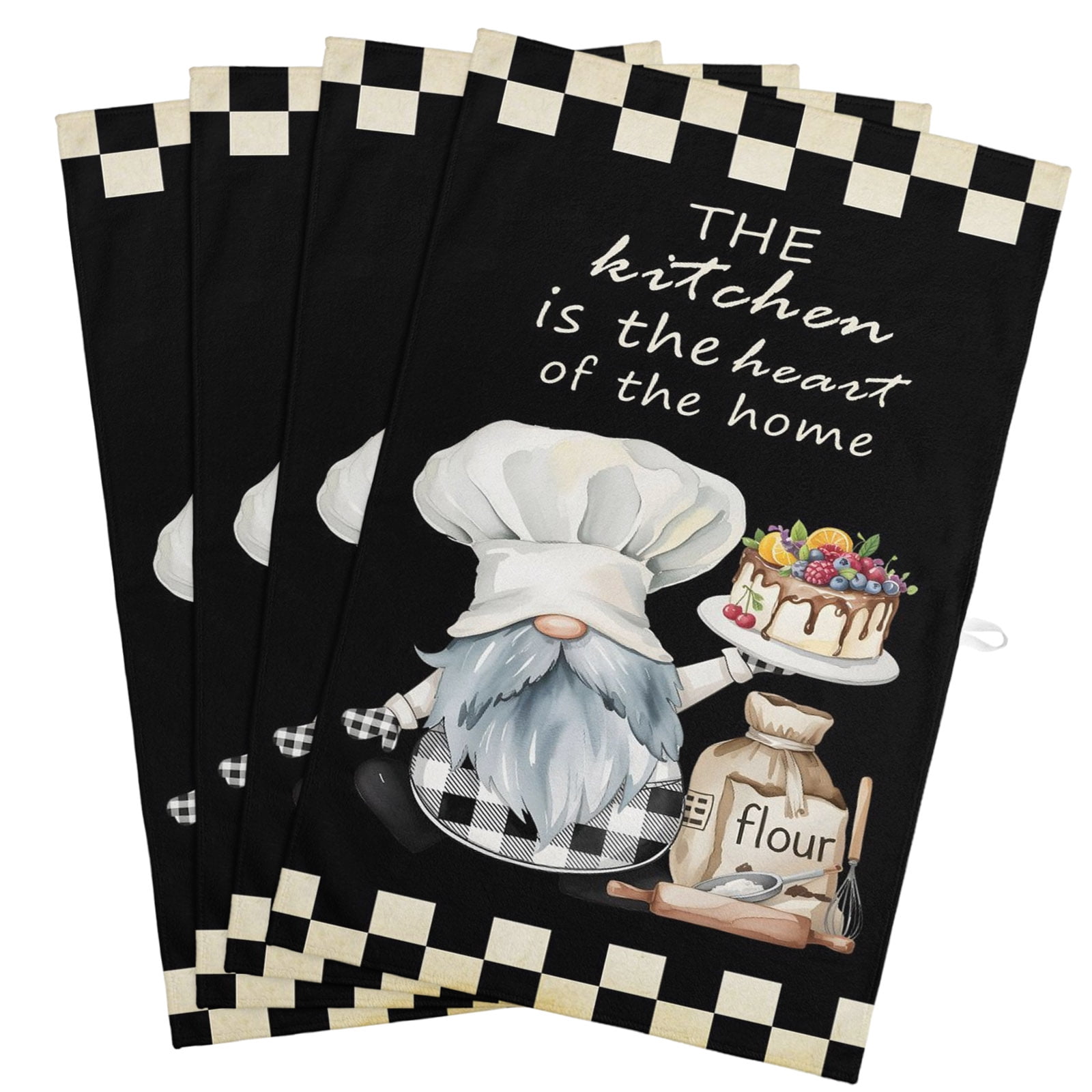 Chef Gnomes Kitchen Towels, Absorbent Microfiber Kitchen Dish Hand Tea ...