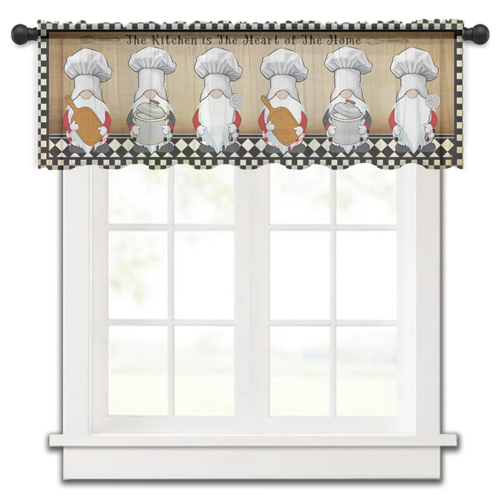 Chef Gourmet Knife And Fork Lattice Short Half Curtains for Living Room ...