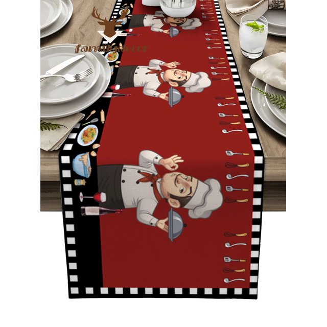 Chef Gourmet Knife And Fork Lattice Table Runner Home Wedding Table Mat ...