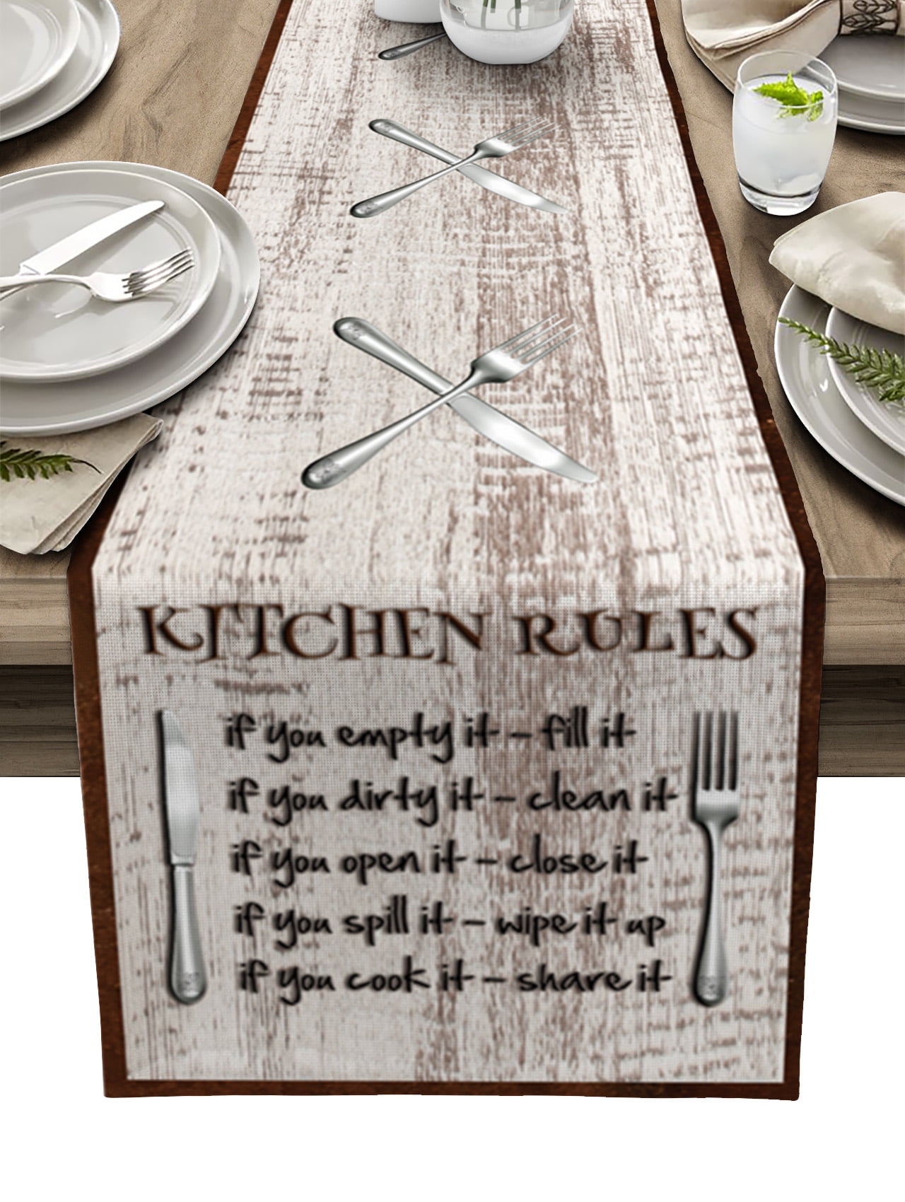 Chef Gourmet Knife And Fork Lattice Table Runner Luxury Wedding ration ...