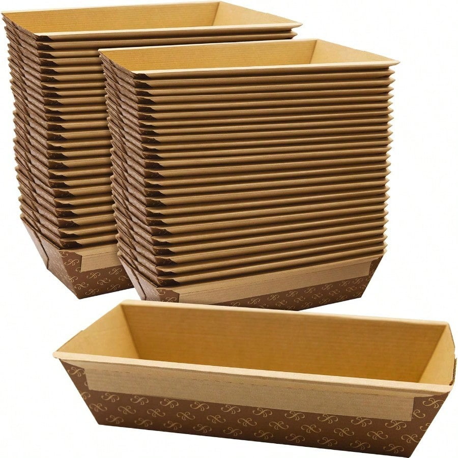 Chef-Grade Elegant 1Lb Paper Loaf Pans 50 Pk. Best Disposable Bakeable ...