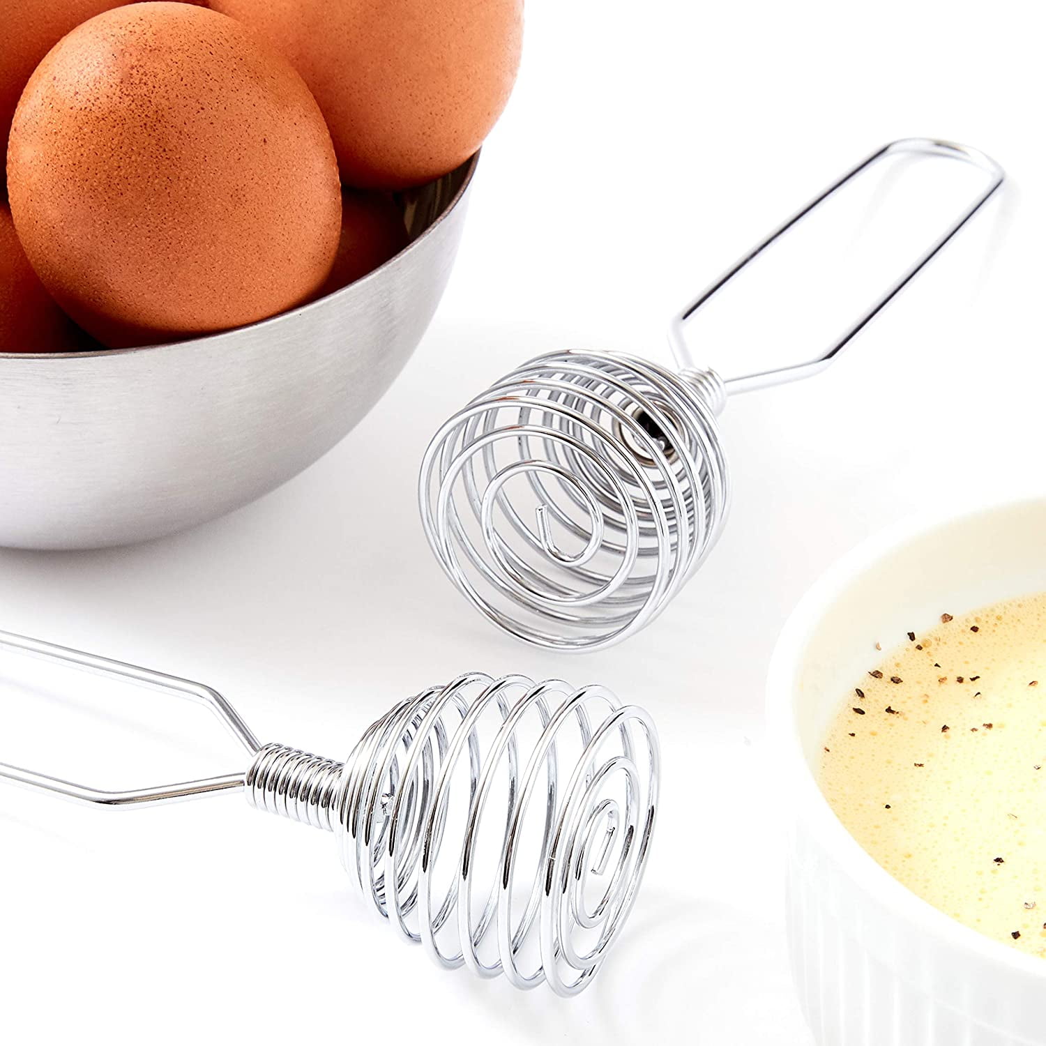 Chef Grade, Extra Strong 8 Inch French Coil Whisk 2 Pk. Best Metal ...