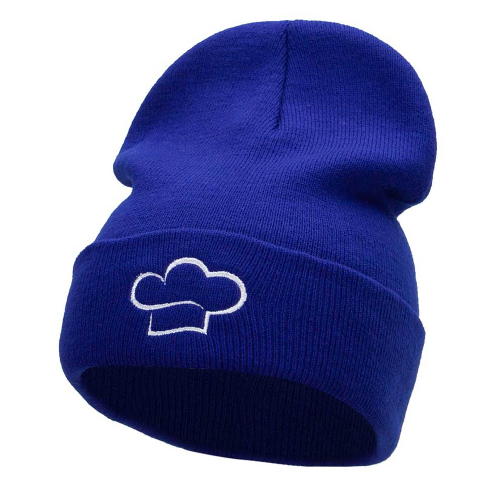 Chef Hat Embroidered 12 Inch Long Knitted Beanie - Royal OSFM - Walmart.com