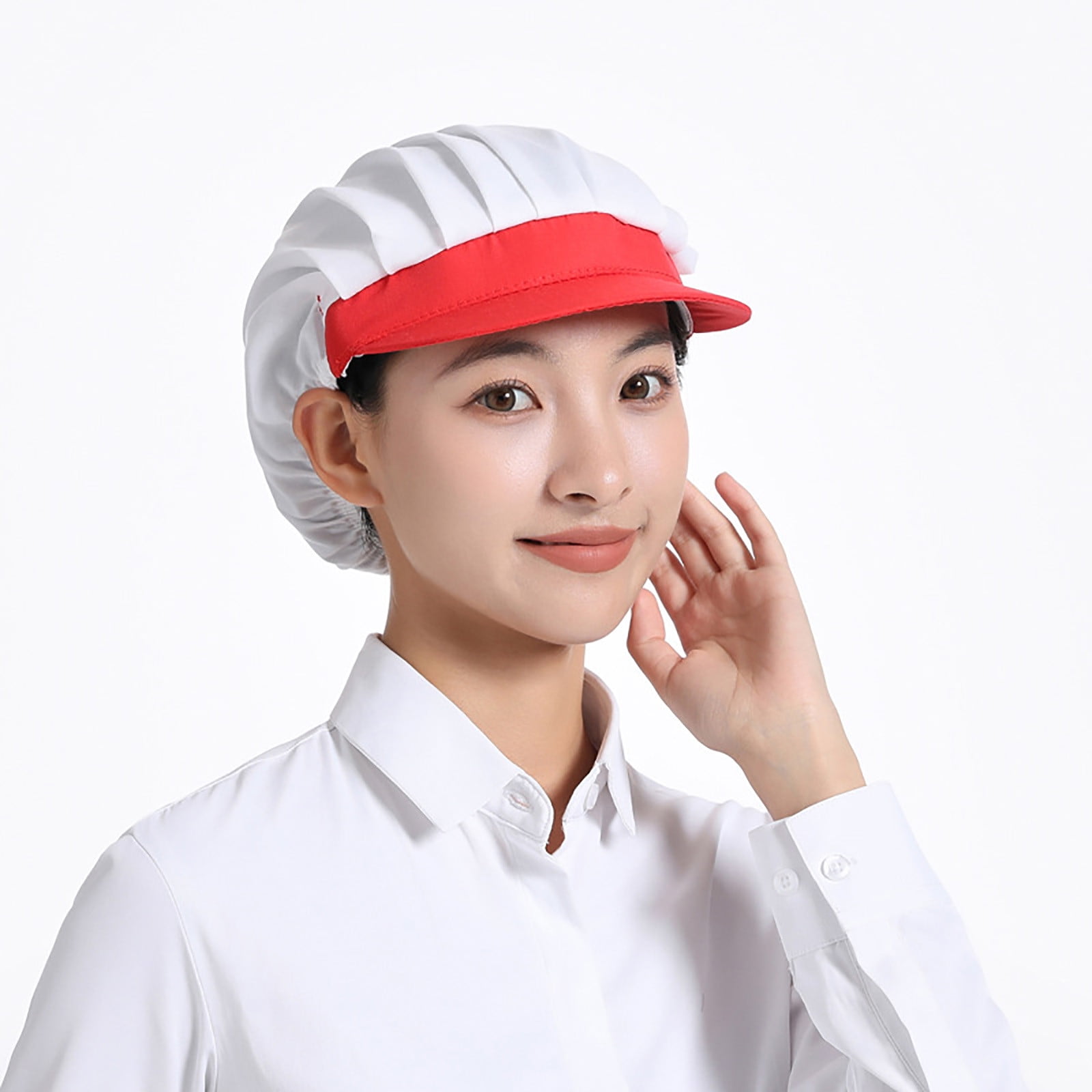 Chef Hat Kitchen Cooking Chef Cap Food Service Hair Nets A-Red ...