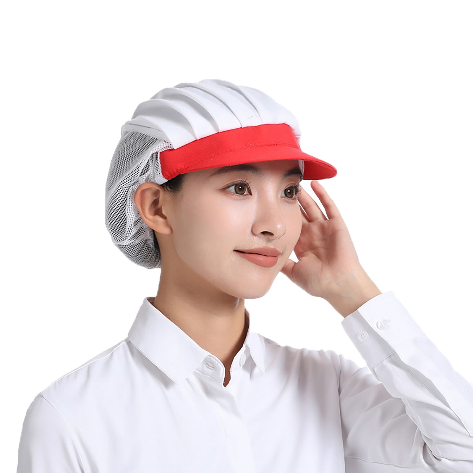 Chef Hat Kitchen Cooking Chef Cap Food Service Hair Nets C-Red ...