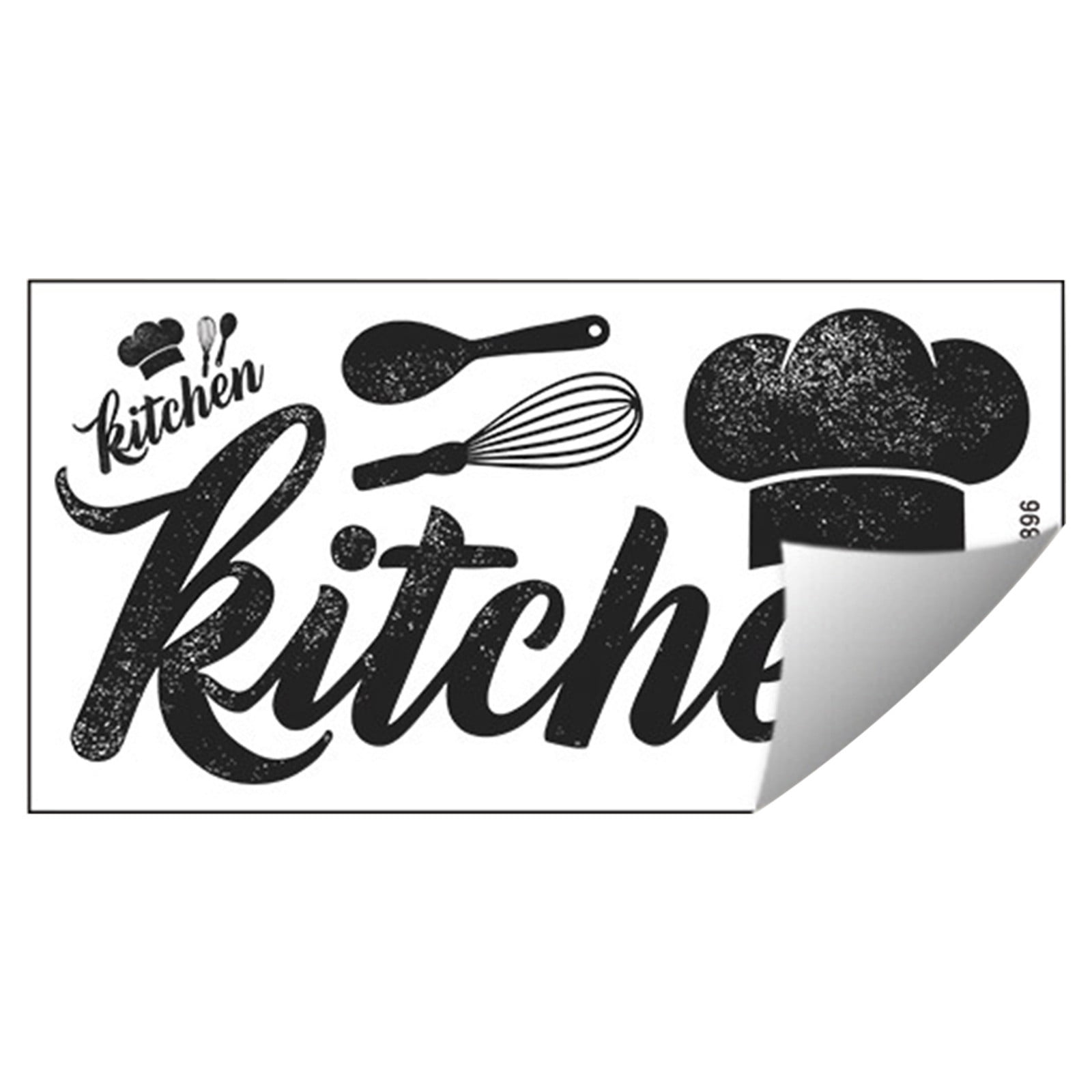 Chef Hat Kitchenware English Words Wall Stickers for Kitchen Home ...