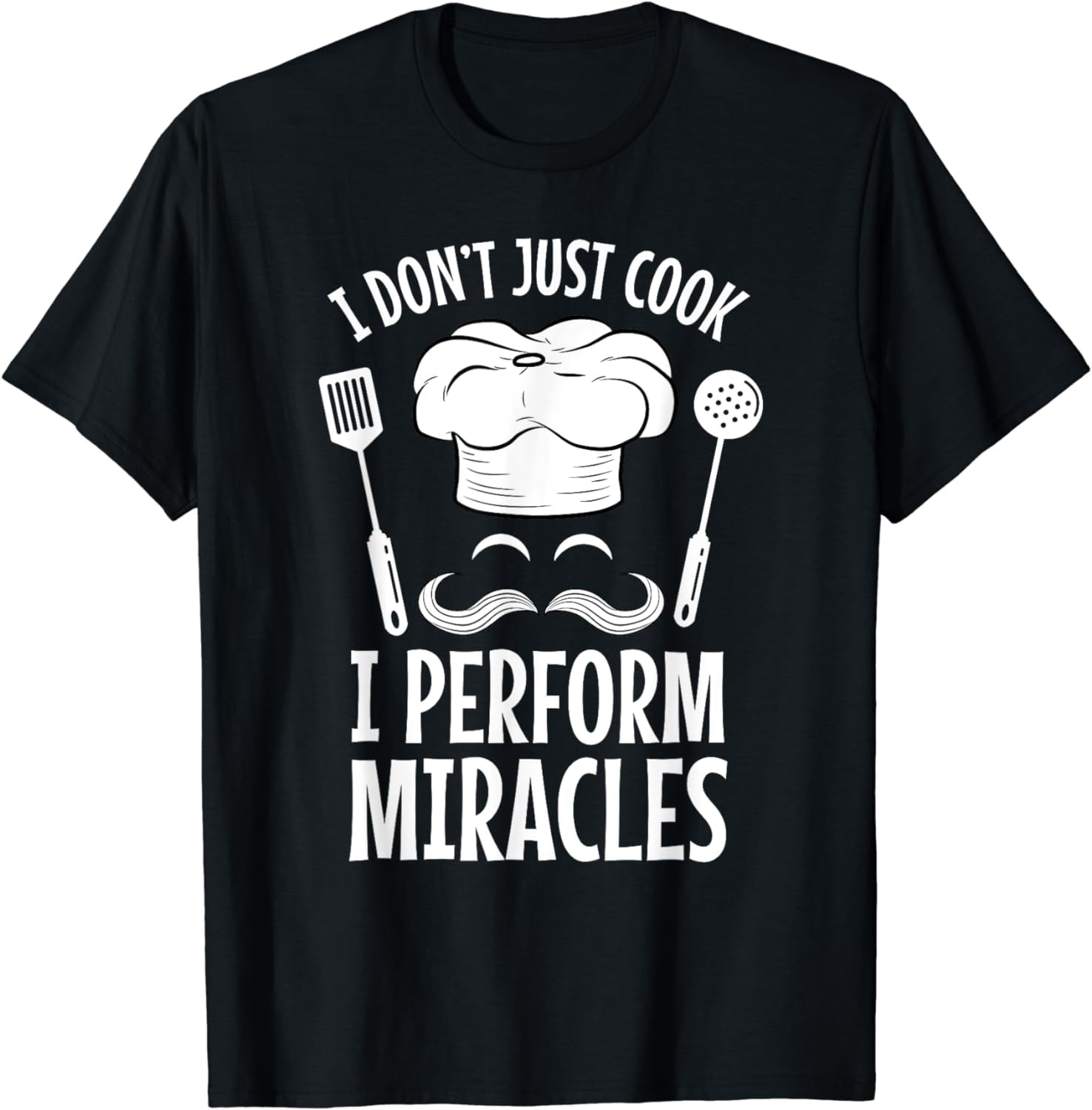 Chef Hat Mustache Cook Foodie Gourmet Cooking T-Shirt - Walmart.com
