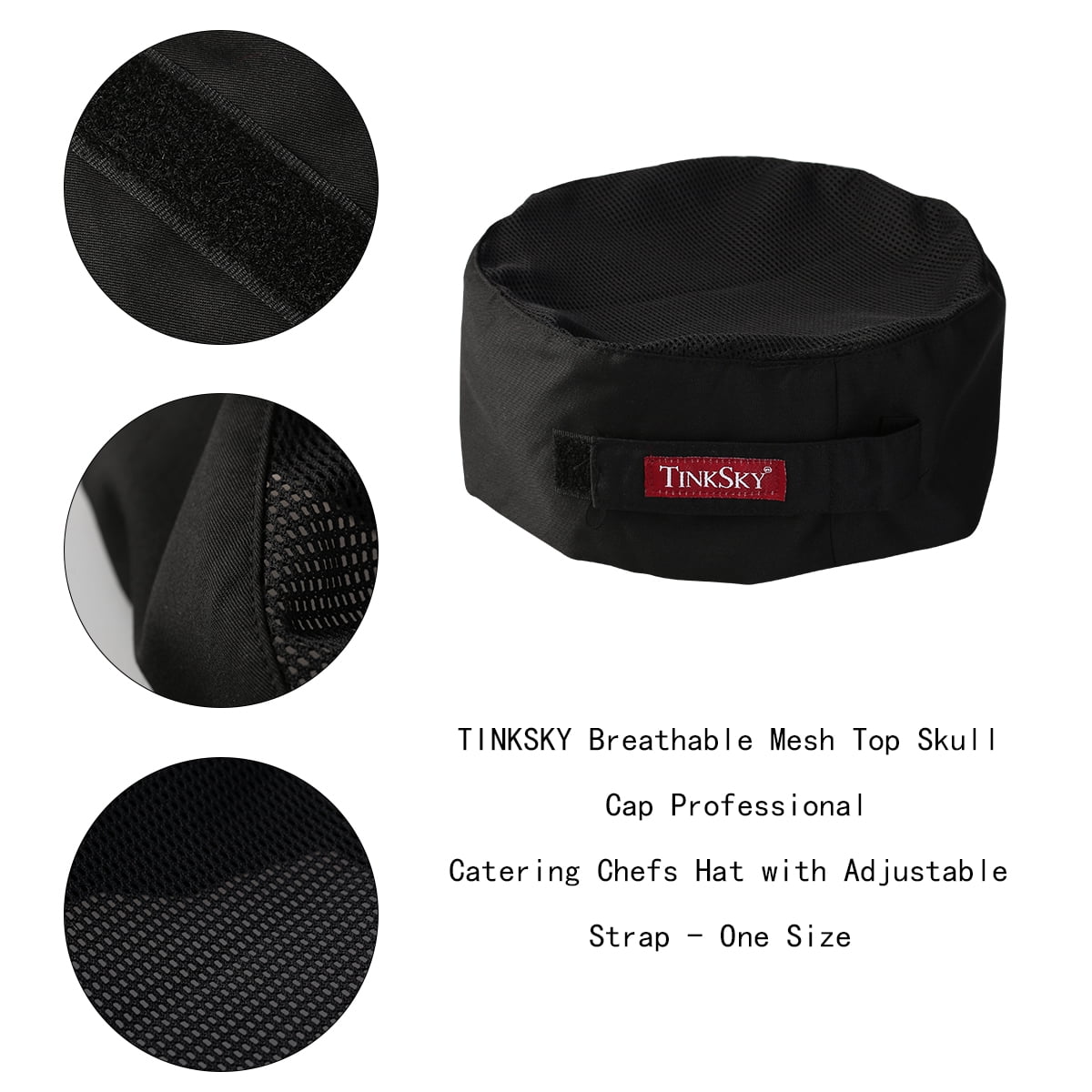 Chef Hats Skull Cap Black Cooking Brimless Chefs Mesh Major Women's ...