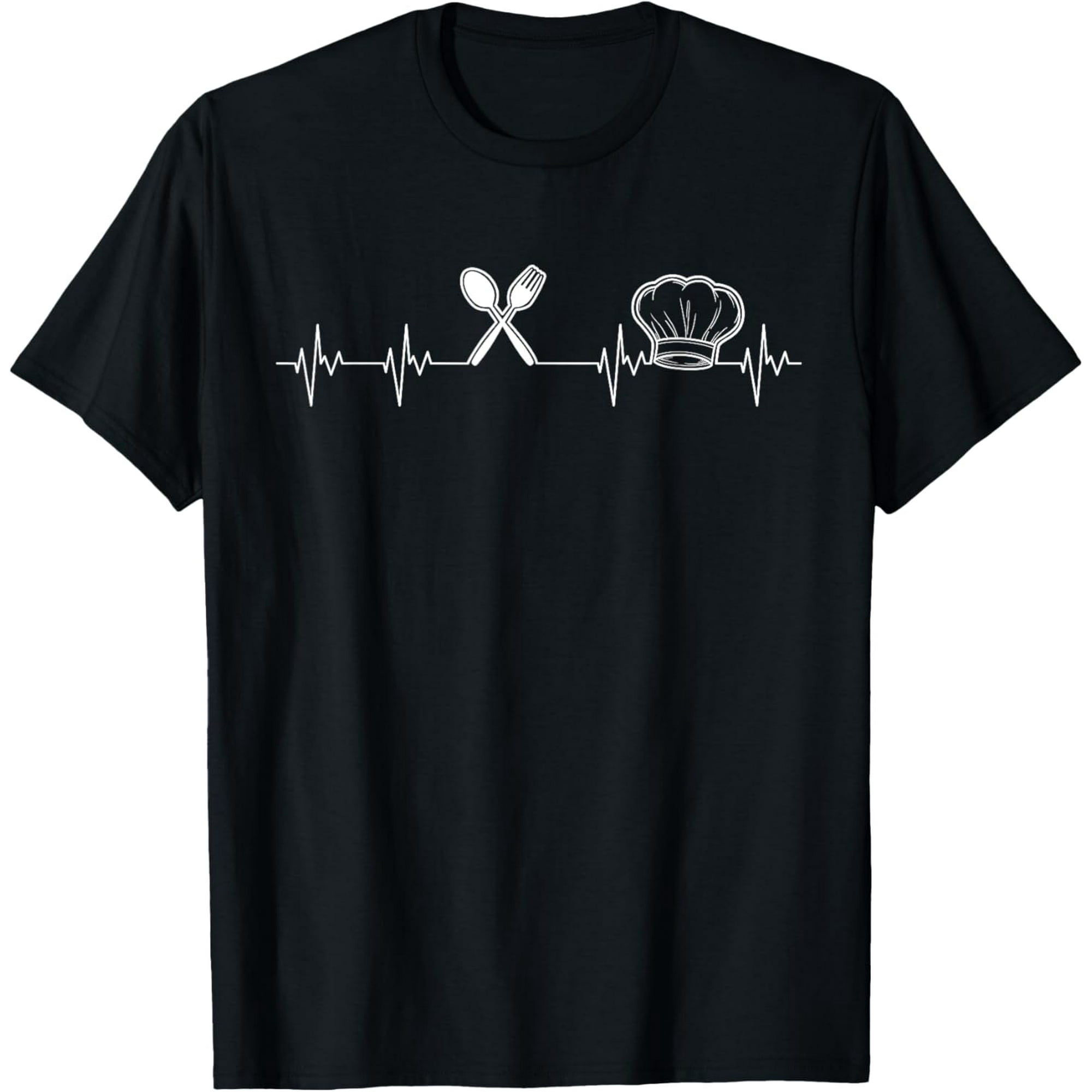 Chef Heartbeat Funny Culinary Chef Gift Cooking Lover T-Shirt100 ...