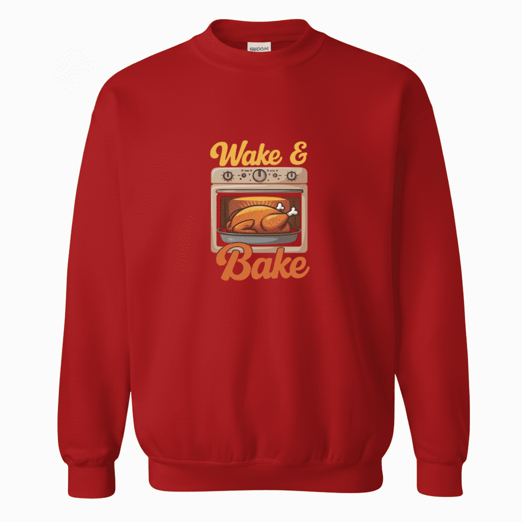Chef Humor Wake Bake Turkey Feast Thanksgiving Comedy Sweatshirt, up to ...