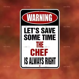 Chef Is Always Right Sign Home Room Wall Art Gift Decor Funny A3100 ...