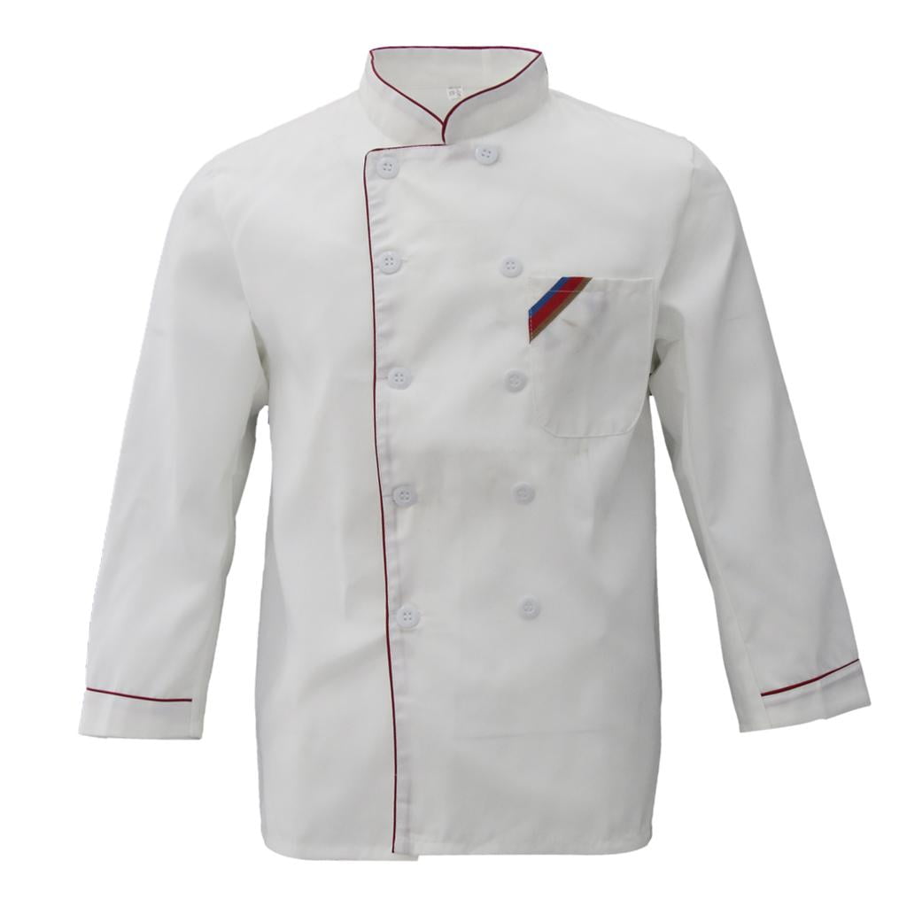 Chef Jacket Food Service Long Sleeve Hotel Kitchen Unisex Uniform Suit ...