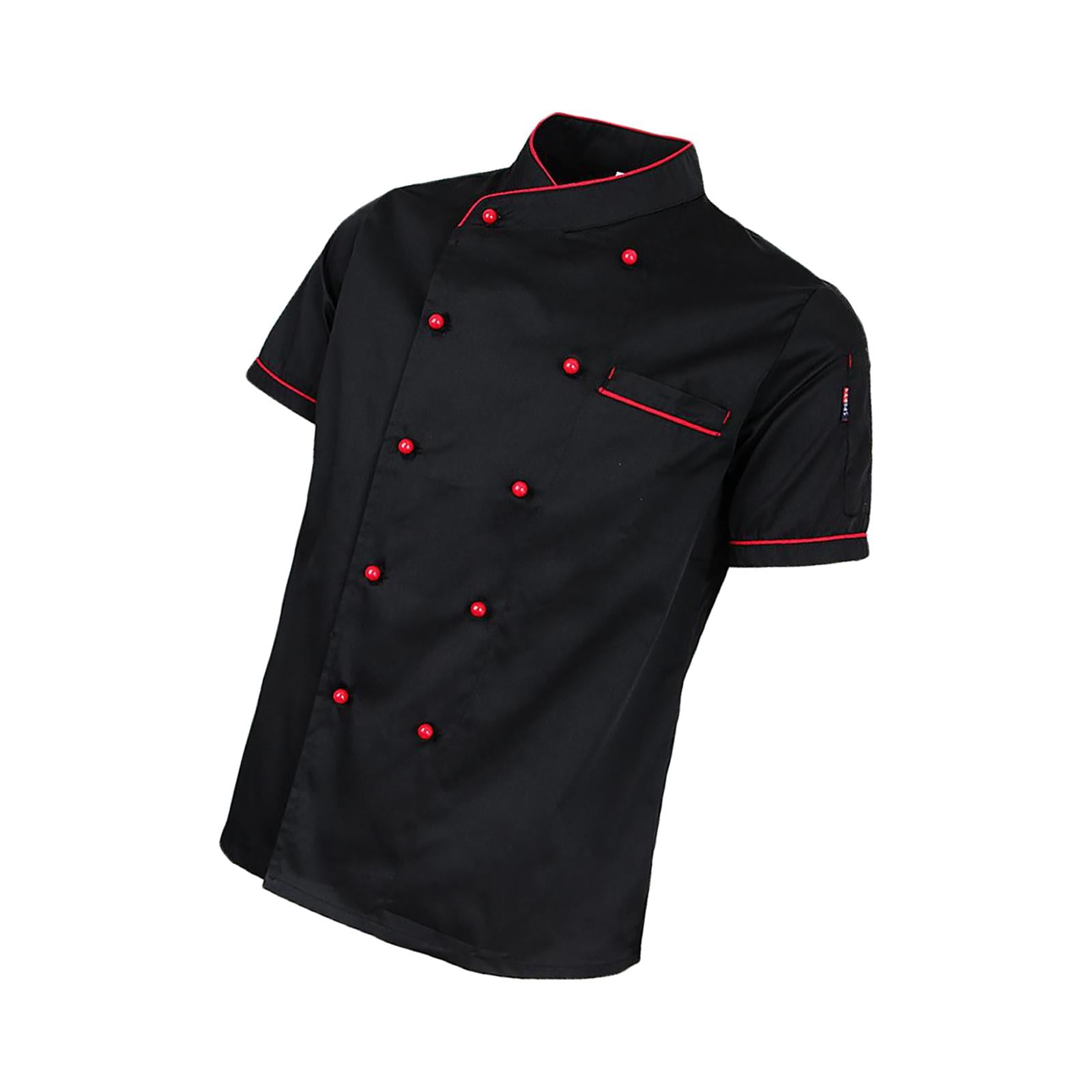 Chef Jacket Short Sleeve Restaurant Kitchen Culinary School Uniform ...