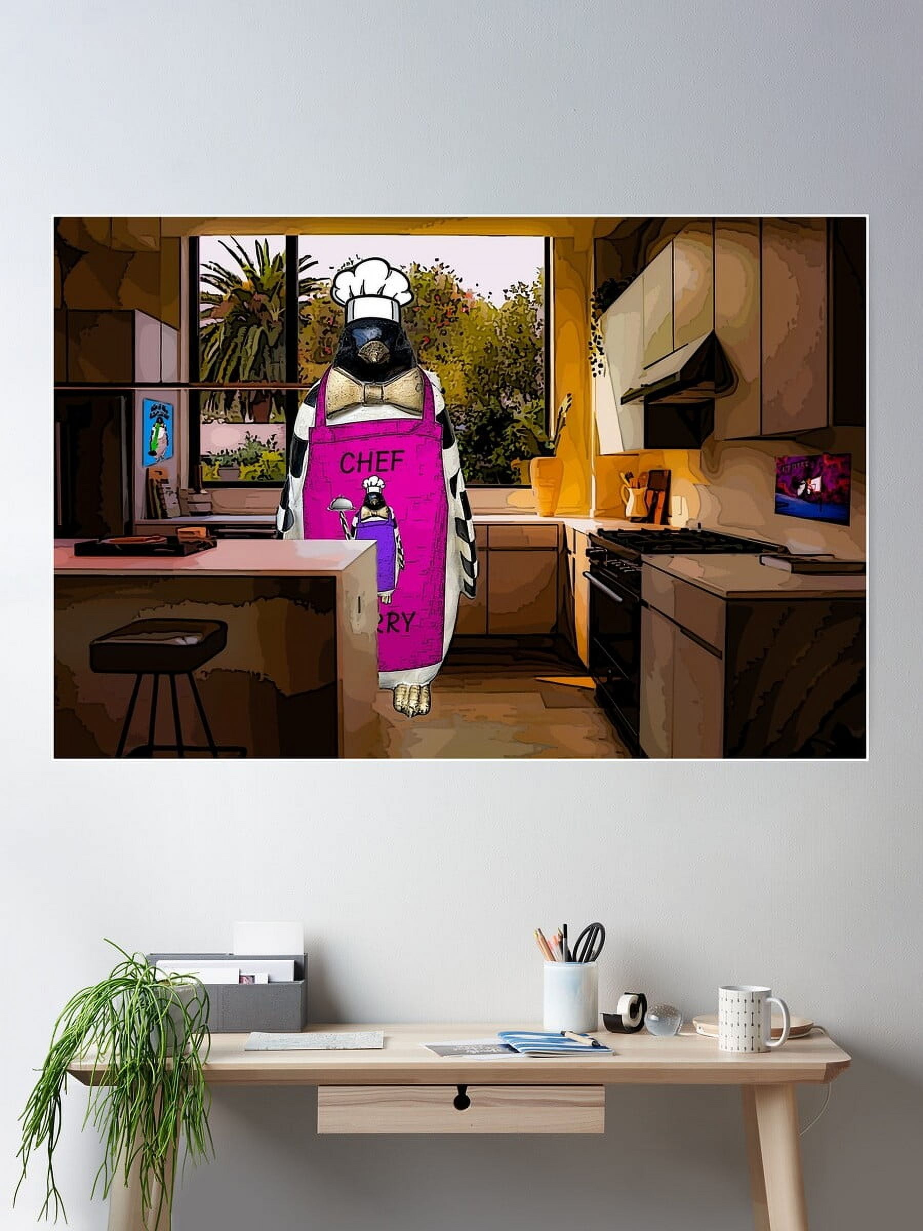 Chef Jerry In The Kitchen Poster Wall Art, Modern Wall Decor For Living ...
