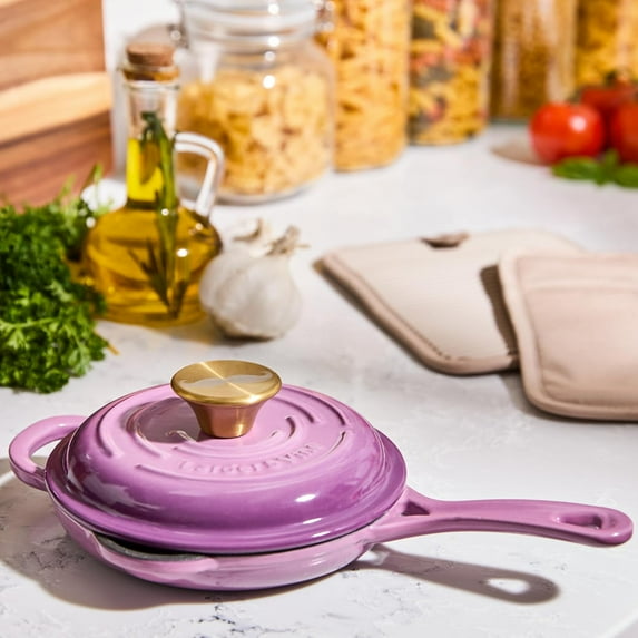 Chef Joe Sasto Small Skillet with Lid, Enameled Cast Iron, Small Frying ...