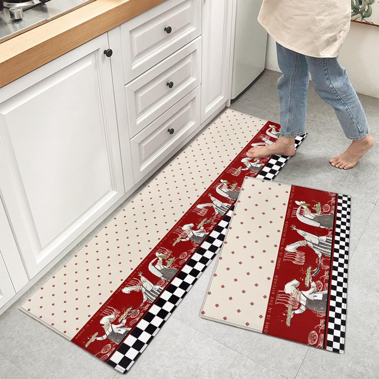 Chef Kitchen Rug Fat Chef Kitchen Rugs, Kitchen Mats for Floor, Kitchen ...