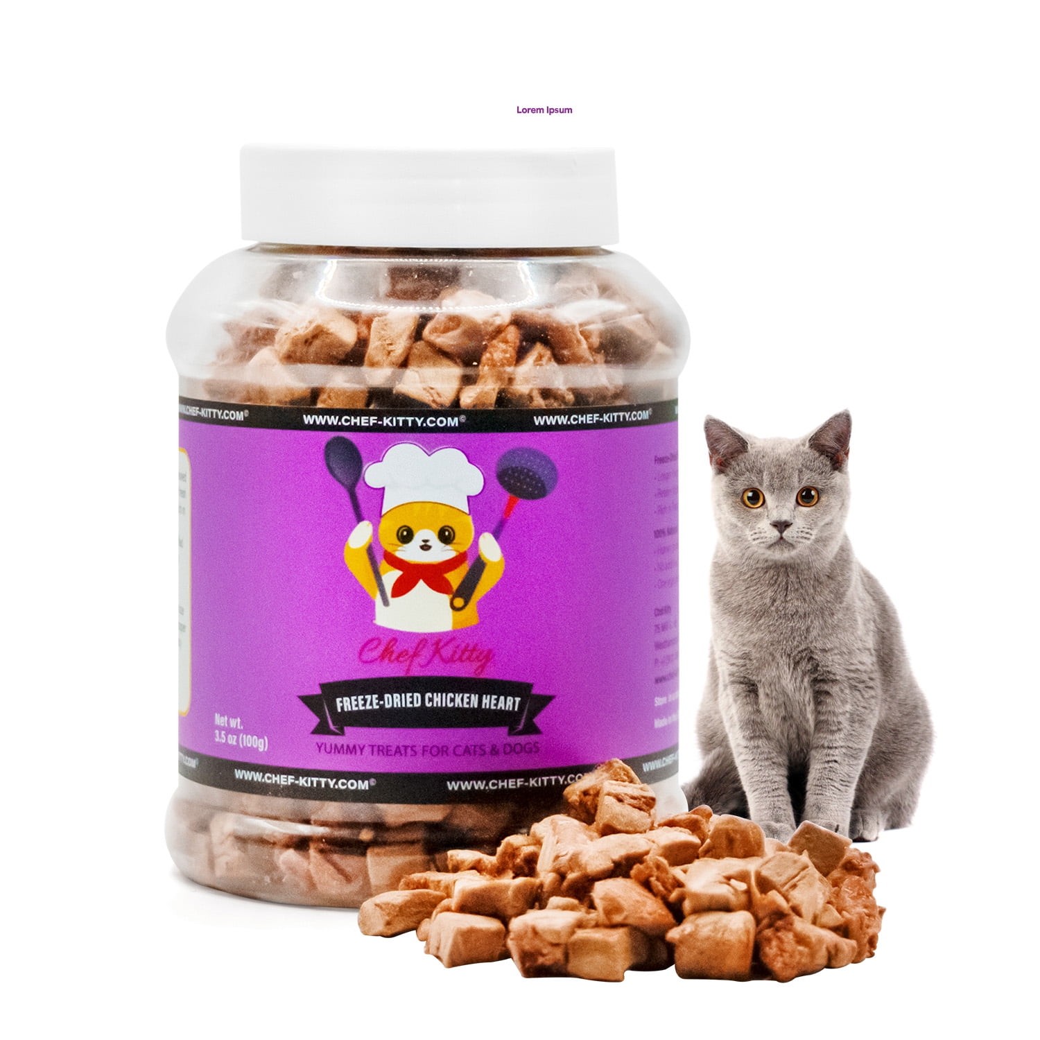 Chef Kitty Freeze Dried Cat and Dog Treats 100% Natural Chicken Heart ...