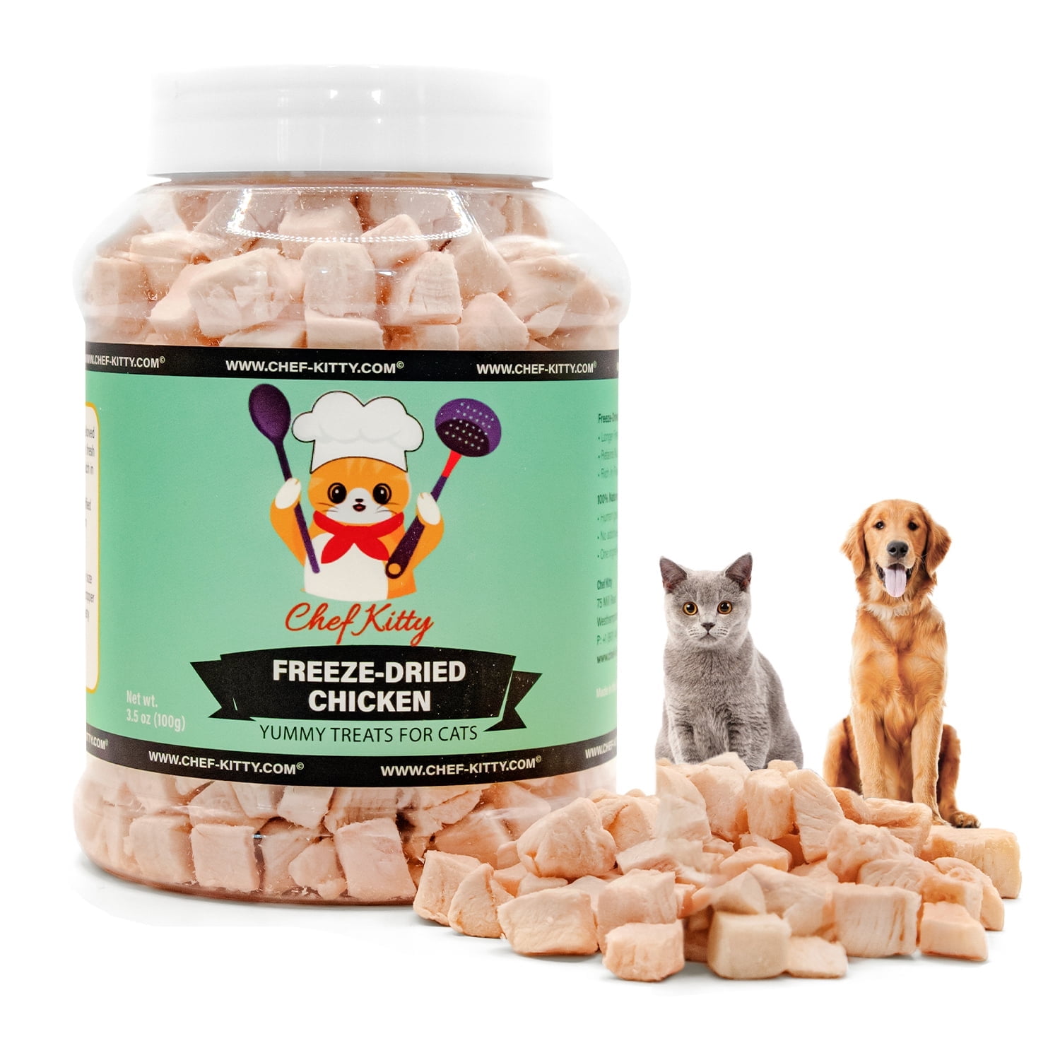 Chef Kitty All Natural Freeze Dried Chicken Breast Treats for Cats ...