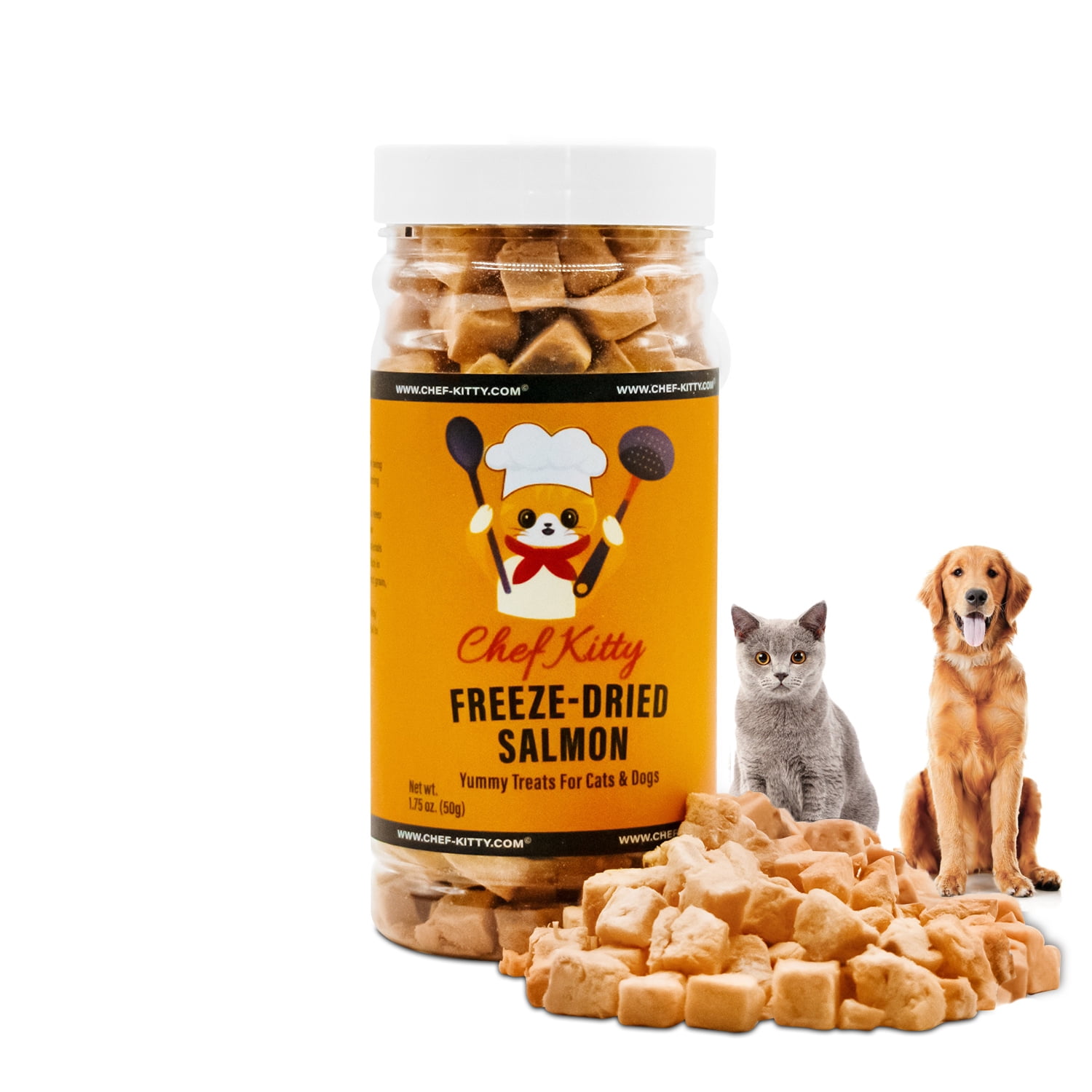 Chef Kitty Salmon Freeze Dried Treats for Cats and Dogs, 1.4 oz ...