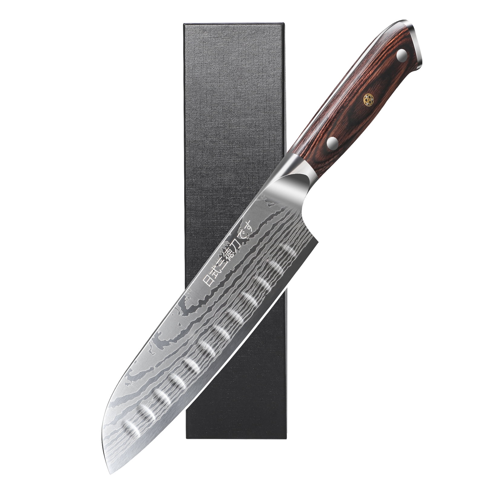 Chef Knife 7-Inch Kitchen Knife: Razor Sharp Japanese Santoku Knife ...