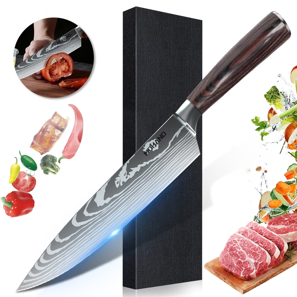Chef Knife – 8" Cooking & Cutting Kitchen Knife - Steel Chefs Knife ...