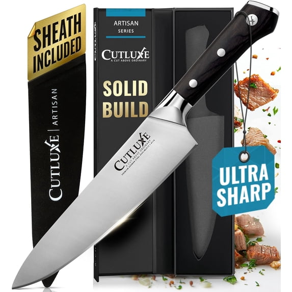 Chef Knife – 8" Kitchen Knife German High Carbon Steel Full Tang ...