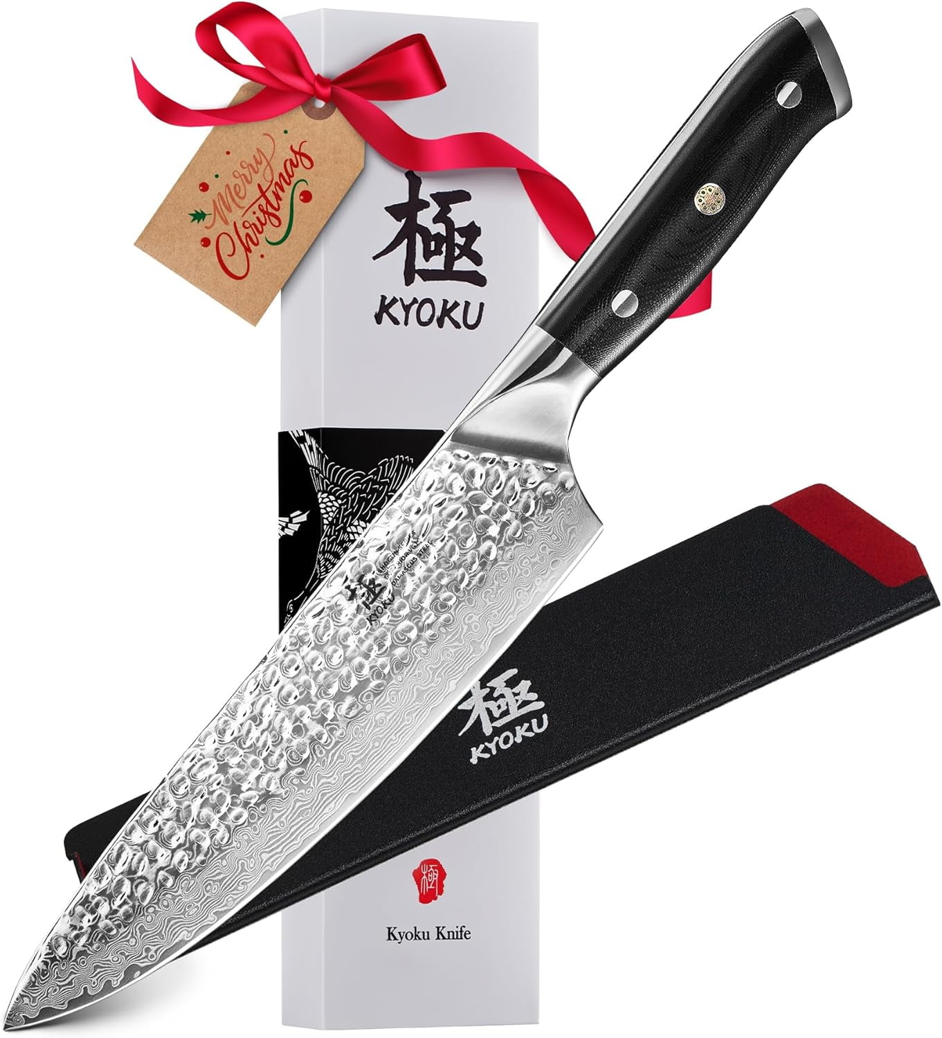 Chef Knife - 8"- Shogun Series Japanese Style VG10 Steel Core Hammered ...