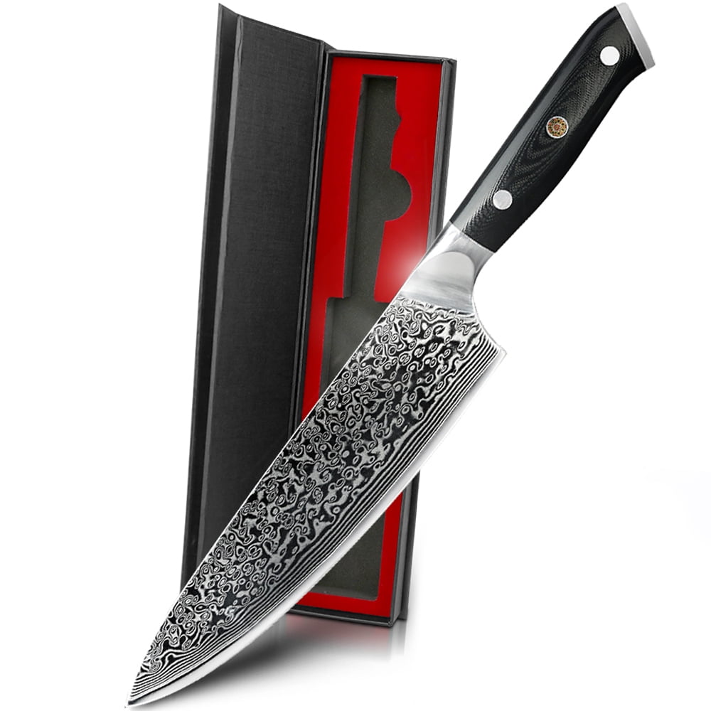 Chef Knife 8-inch Kitchen Knife VG-10 Damascus Steel 67 Layer Sharp ...