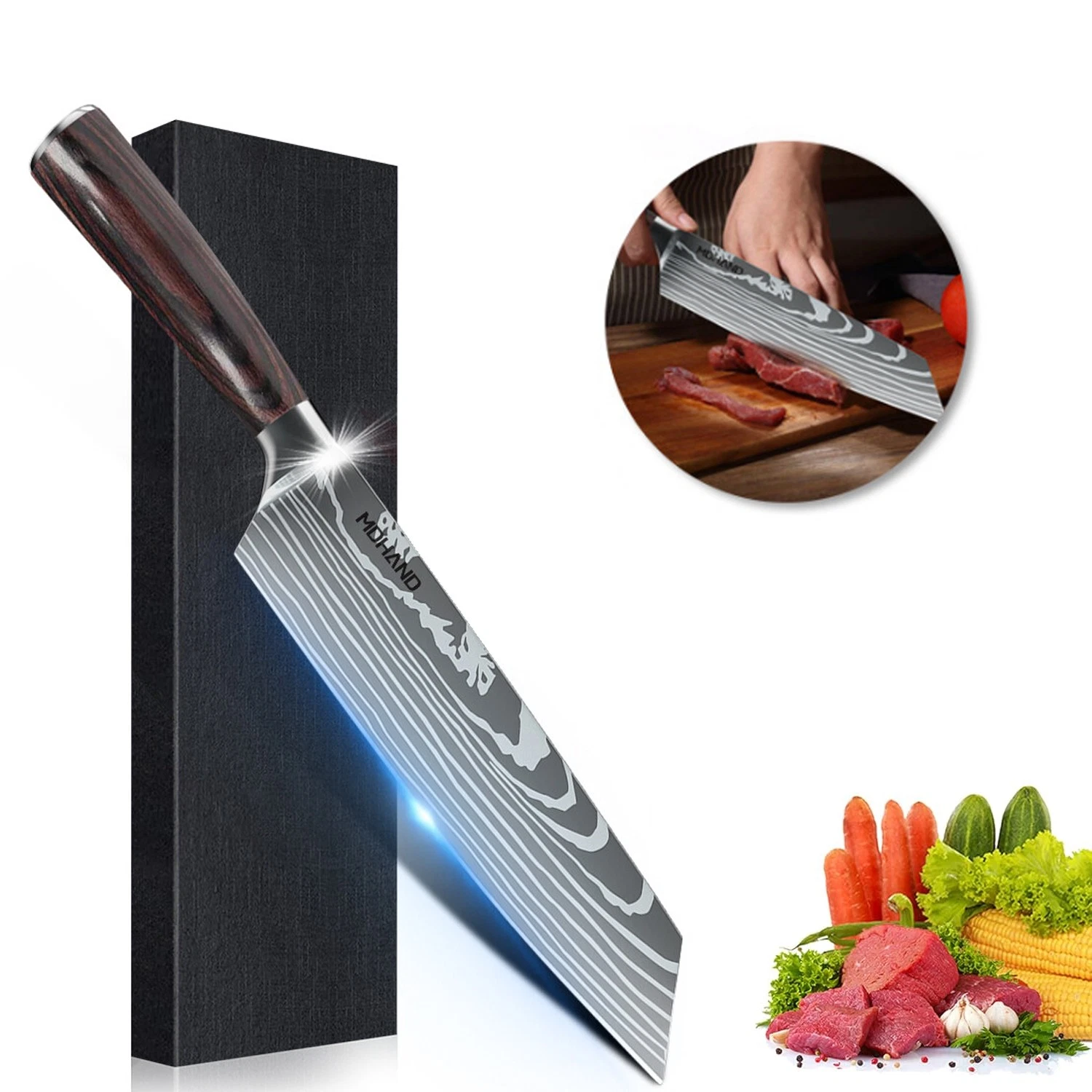 Chef Knife 8Inch Stainless Steel Ultra Sharp Durable Kitchen Knives ...