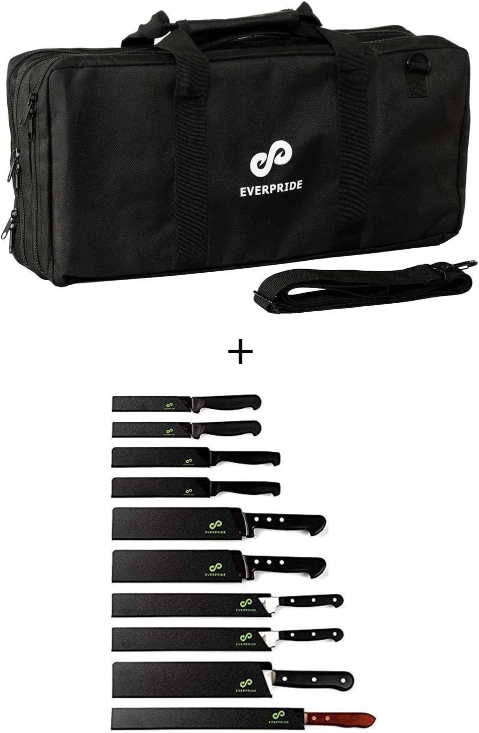 Chef Knife Bag with PLUS Knife Guard Set (10-Piece Set) Knife Carrying ...