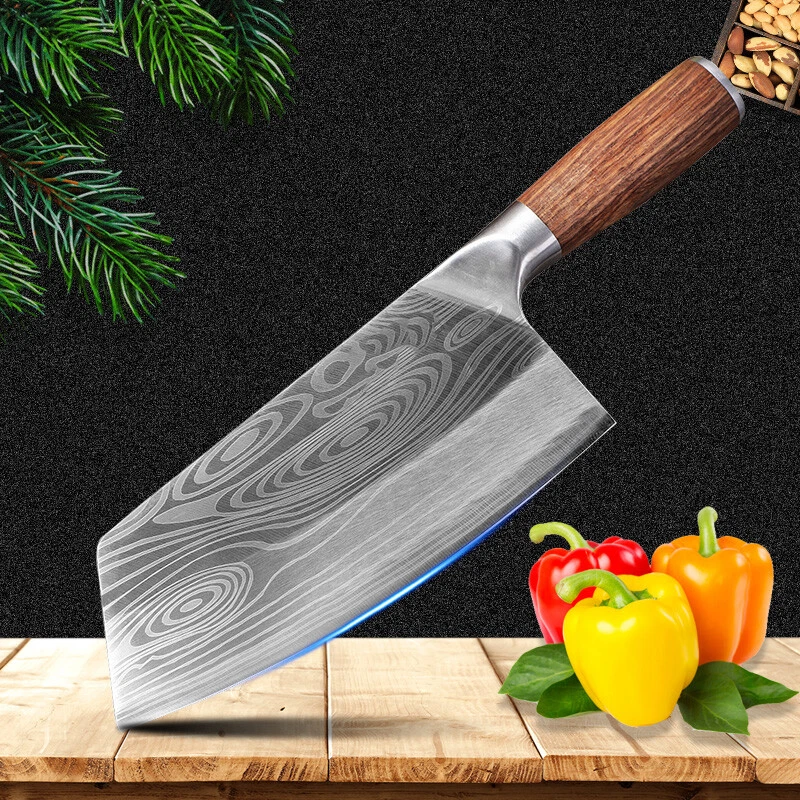 Chef Knife Chopping Meat Cleaver Kitchen Butcher Damascus Style ...