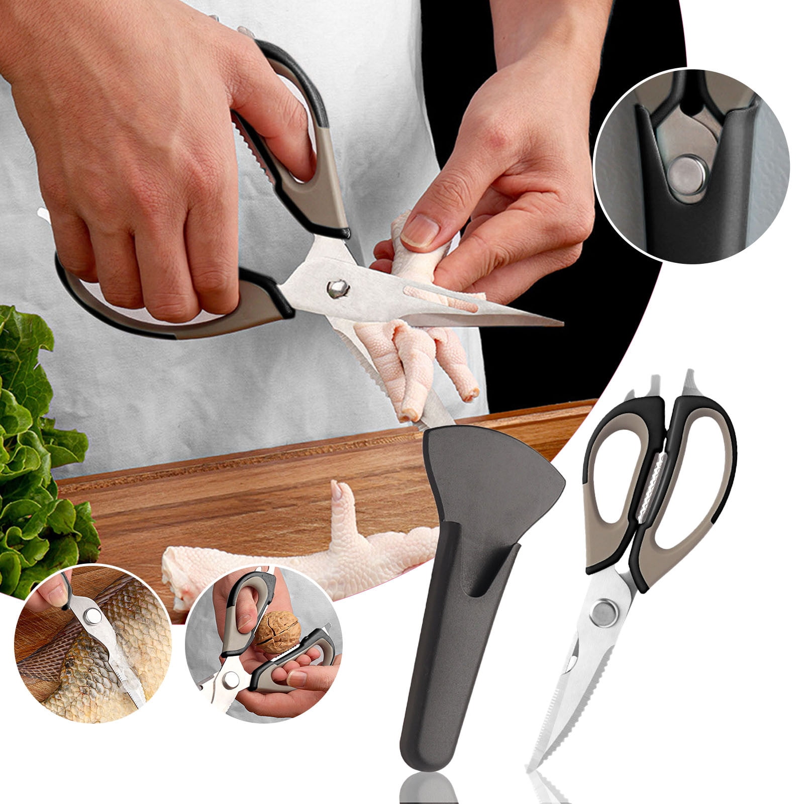 Chef Knife,Kitchen Shears Ultra Sharp Stainless Steel Multifunctional ...