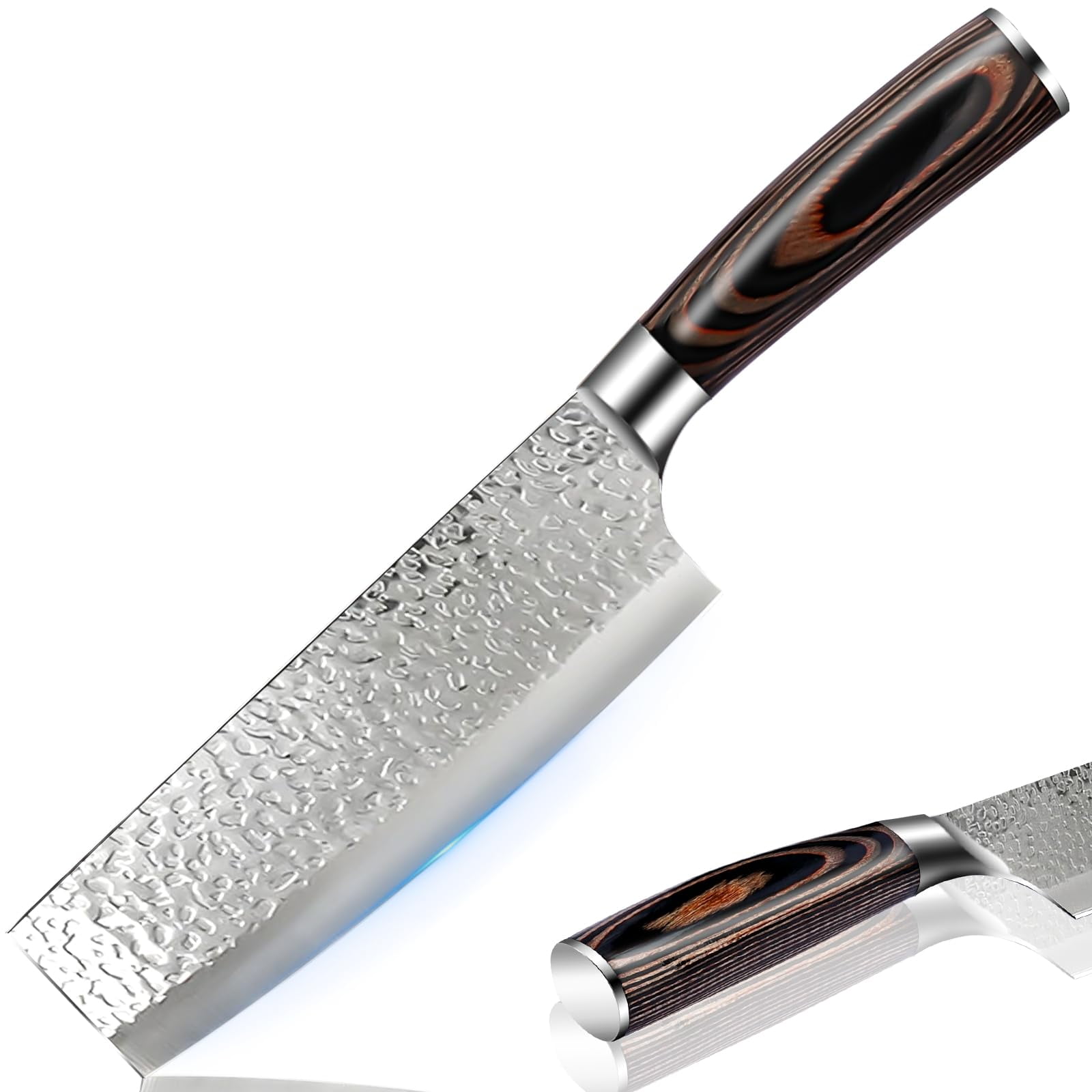 Chef Knife Nakiri Knife, Japanese 7" Kitchen Knife, Razor Sharp Meat ...