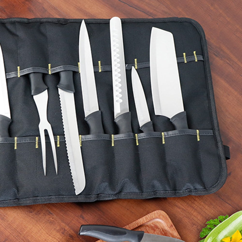 Chef Knife Roll Bag Holds 10 Knives and Cooking Tools – Durable, Large ...