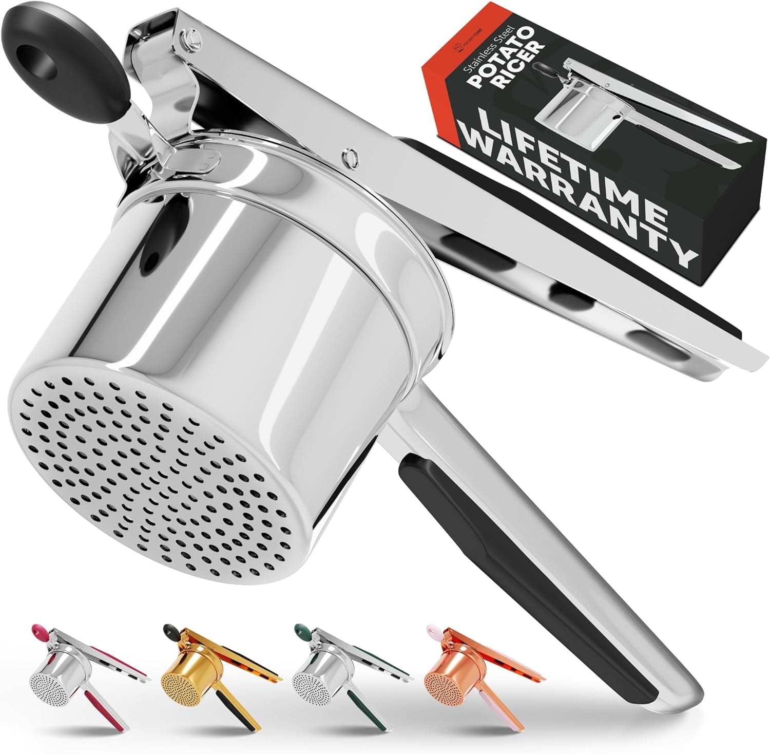 Chef Large 15oz Potato Ricer, Heavy Duty Stainless Steel Potato Masher ...