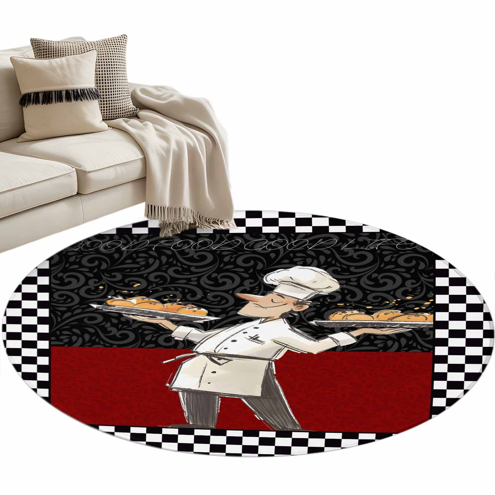 Chef Large Area Rugs for Bedroom Living Room, Soft Non Slip Carpet ...