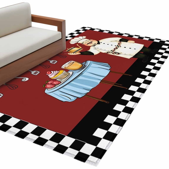 Chef Large Area Rugs for Bedroom Living Room, Soft Non Slip Carpet ...