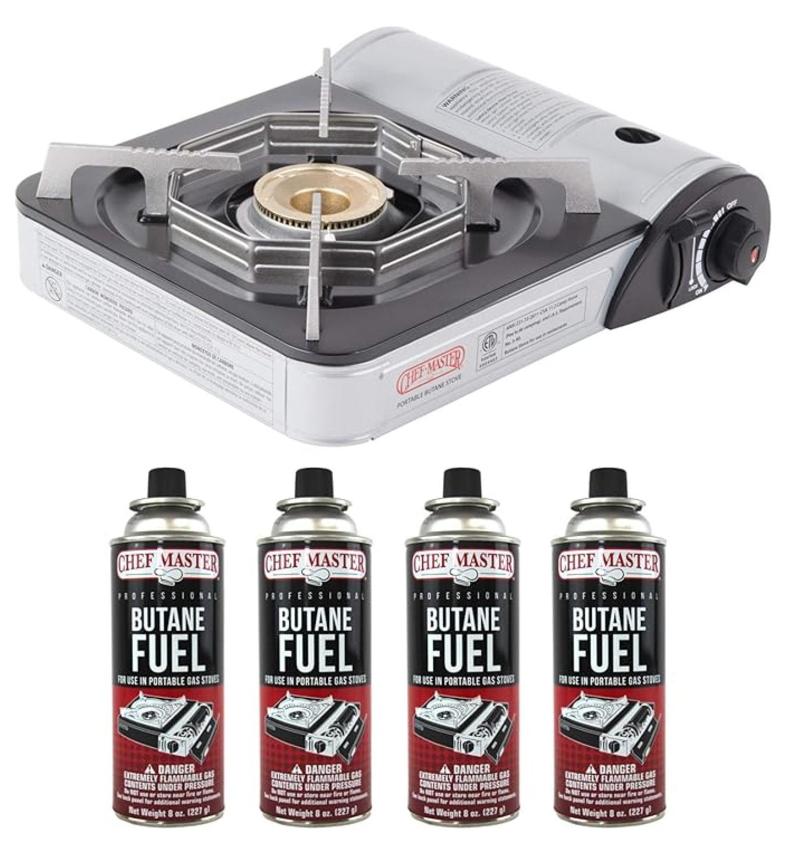 Chef-Master 90011 Butane Countertop Stove, 10 000 BTU Portable with ...