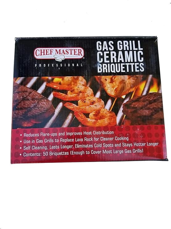 Chef Master Gas Grill Ceramic Briquettes, 50 Count, Self-Cleaning ...