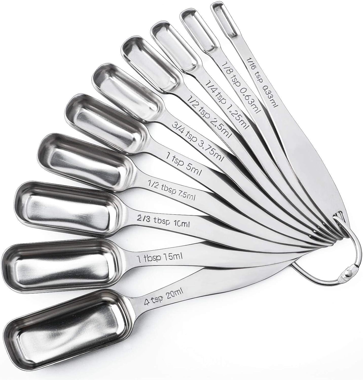 Chef Measuring Spoons Set - 10 pieces, Heavy-Duty Stainless Steel ...